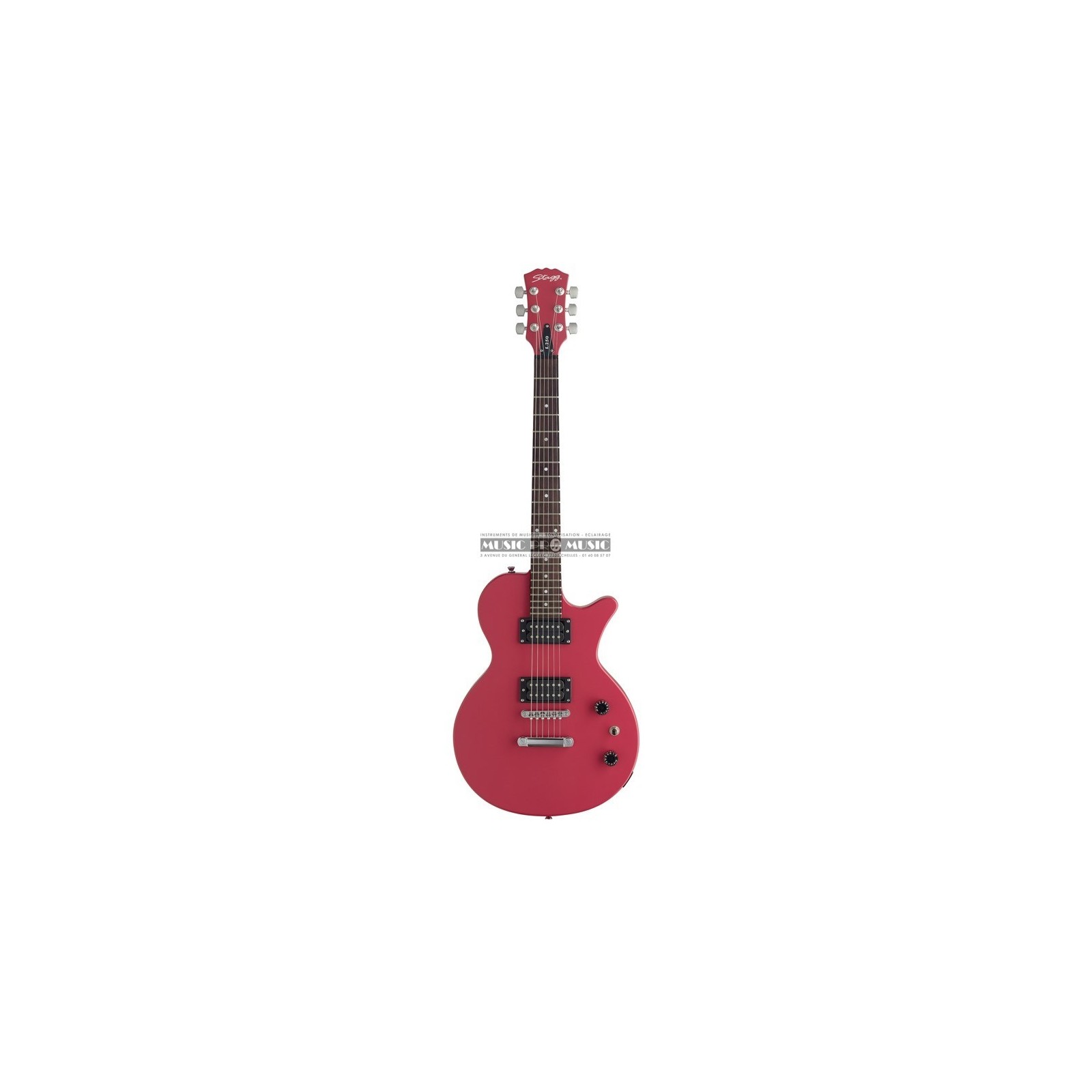 Stagg L250-PK-P3 - Guitare électrique rose 3/4 type "Les Paul"